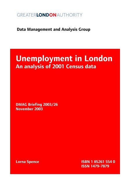 Unemployment in London: An analysis of 2001 Census data