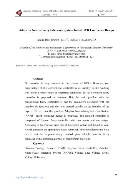 Adaptive Neuro-Fuzzy Inference System based DVR Controller Design