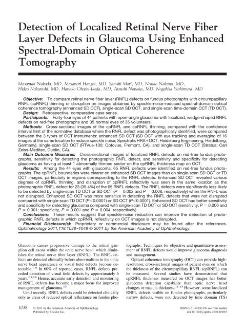 Detection of Localized Retinal Nerve Fiber Layer Defects in ...