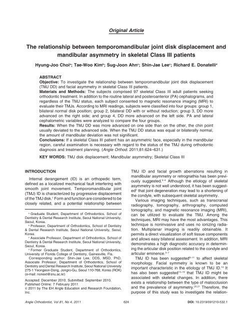 PDF (396 KB) - The Angle Orthodontist