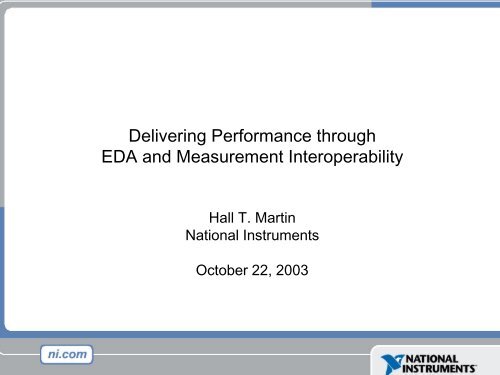 Presentation - Delivering Performance through EDA and ...