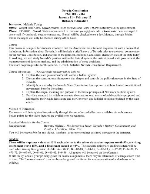 Nevada Constitution - College of Liberal Arts