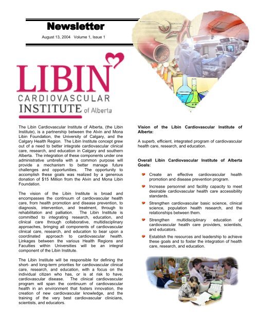 Summer 2004 - Libin Cardiovascular Institute - University of Calgary