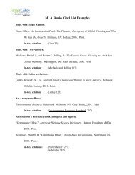 MLA Works Cited List Examples - Finger Lakes Community College