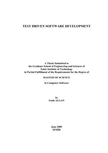 TEST DRIVEN SOFTWARE DEVELOPMENT