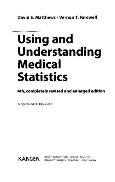 Using and Understanding Medical Statistics