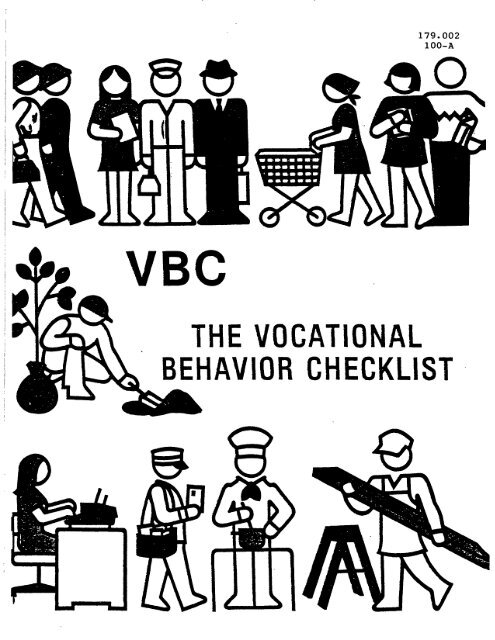 THE VOCATIONAL BEHAVIOR CHECKLIST· - NCRTM