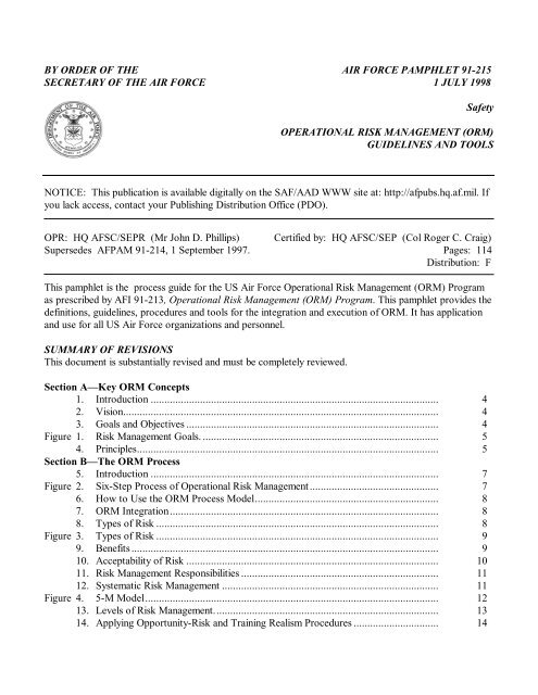 Air Force Risk Management