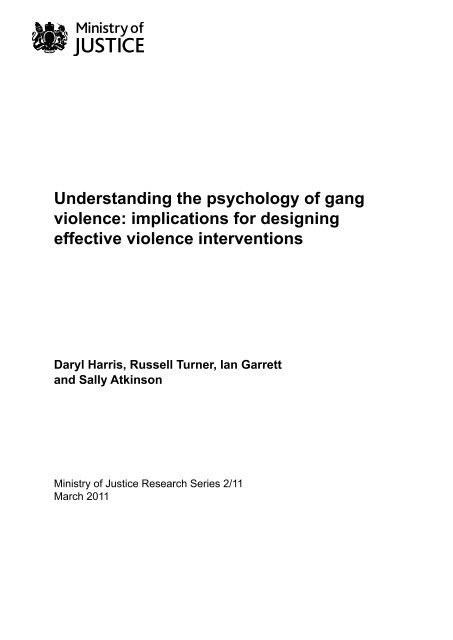 Understanding the psychology of gang violence ... - Gov.uk