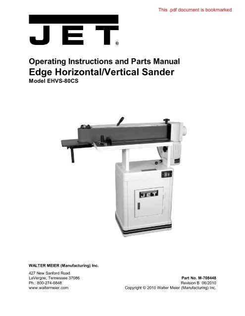 Edge Horizontal/Vertical Sander - JET Tools