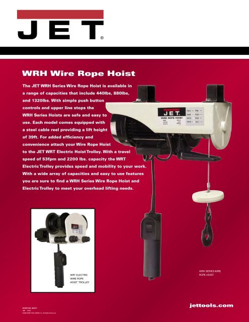 WRH Wire Rope Hoist - JET Tools