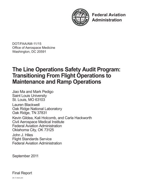 The Line Operations Safety Audit Program - Defense Technical ...