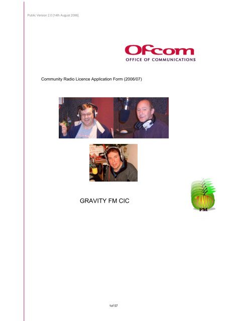 Gravity FM - Ofcom Licensing