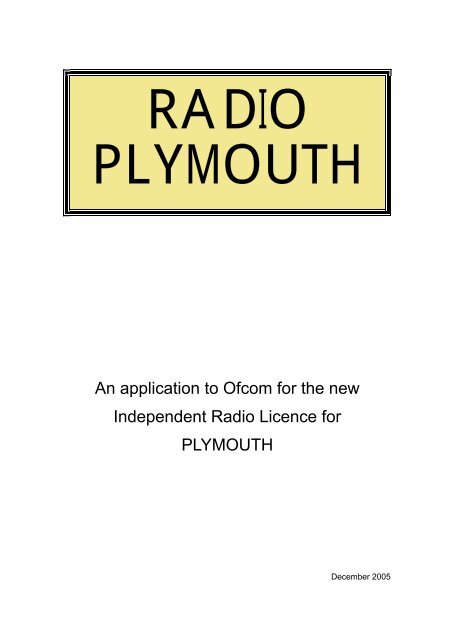 Radio Plymouth - Ofcom Licensing