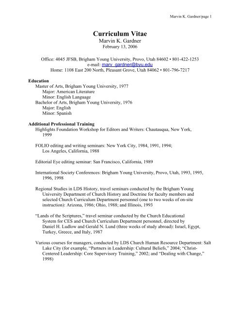 Curriculum Vitae - Department of Linguistics and English Language ...