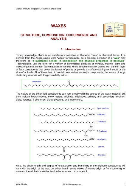 WAXES - Lipid Library