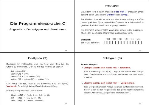 zusammengesetzte Datentypen und Funktionen