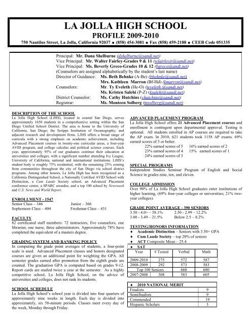 LA JOLLA HIGH SCHOOL