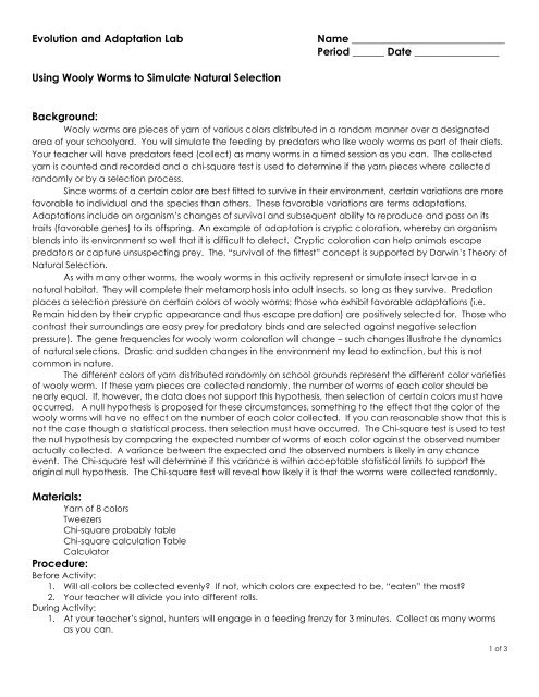 Evolution and Adaptation Lab S10