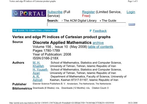 Discrete Applied Mathematics archive