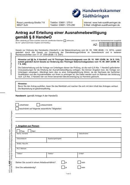 Ausnahmebewilligung 8 Hwo Prufungsfragen