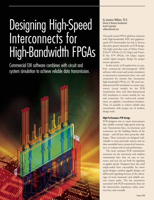 Designing High-Speed Interconnects for High-Bandwidth FPGAs