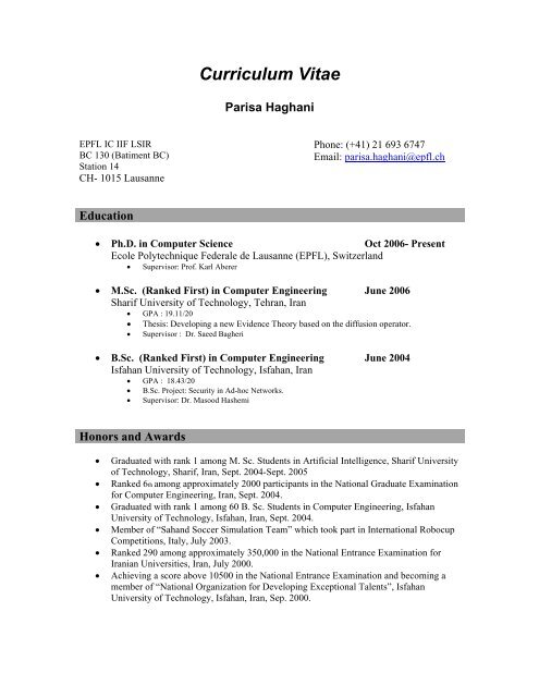 My CV - People - EPFL