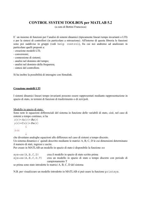 Control System Toolbox