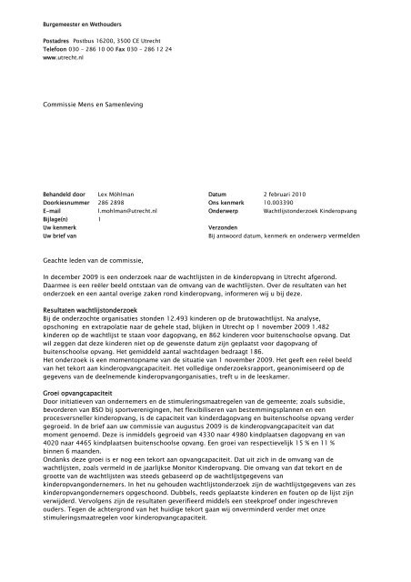 Commissie Mens en Samenleving Geachte leden van de commissie ...