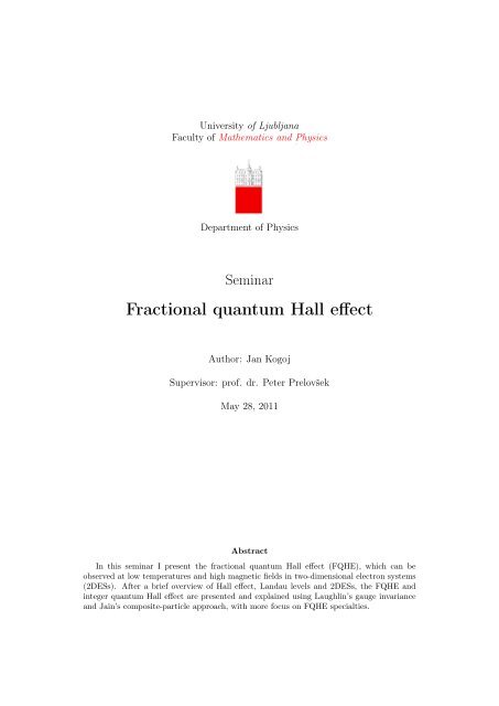 Fractional quantum Hall effect - USP
