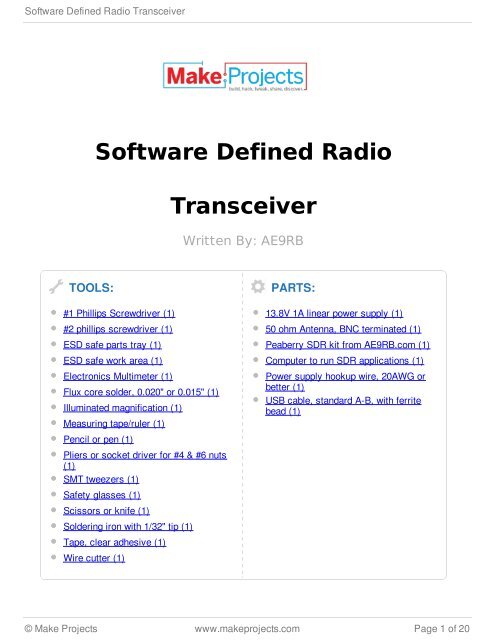 Software Defined Radio Transceiver
