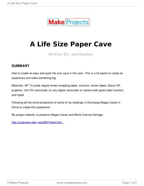 A Life Size Paper Cave