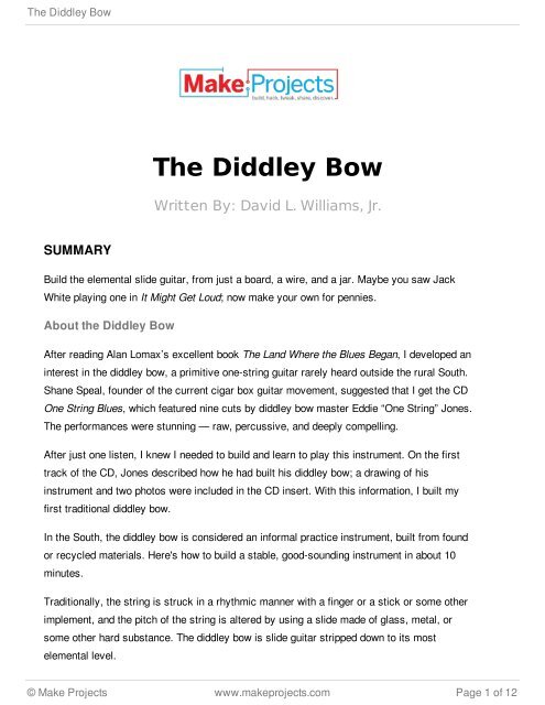 The Diddley Bow
