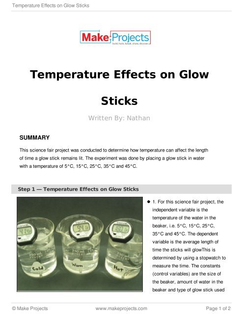effect of temperature on glow sticks