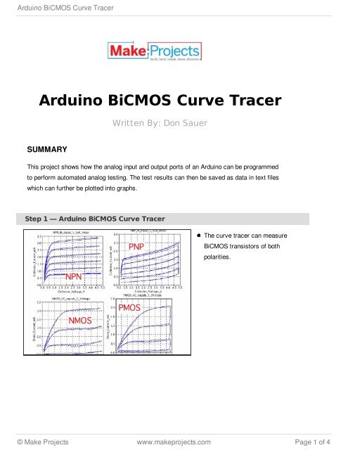 Arduino BiCMOS Curve Tracer