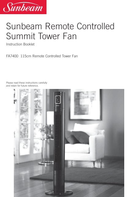 Sunbeam Remote Controlled Summit Tower Fan