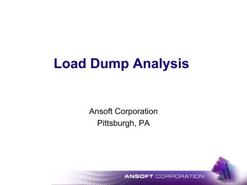 Presentation - Load Dump Analysis