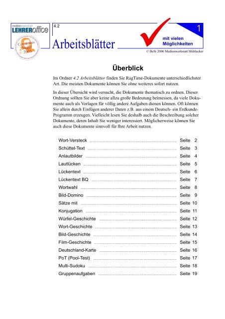 Handbuch 4.2, Layout