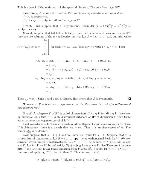 This Is A Proof Of The Main Part Of The Spectral Theorem Theorem 3