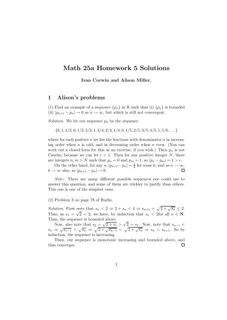Math 25a Homework 5 Solutions