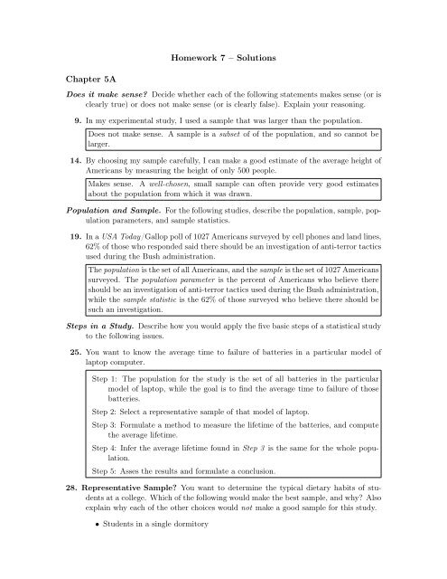 Homework 7 – Solutions Chapter 5A
