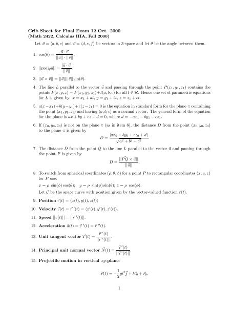 Position d'un point par équation
