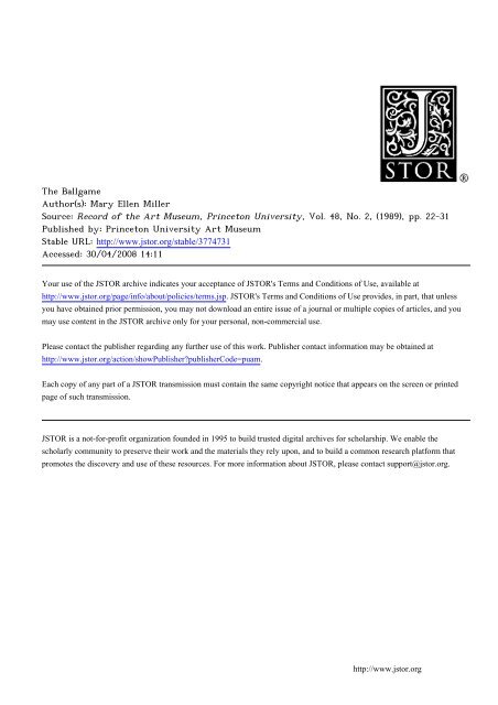 The Ballgame Author(s): Mary Ellen Miller Source: Record of ... - Matrix