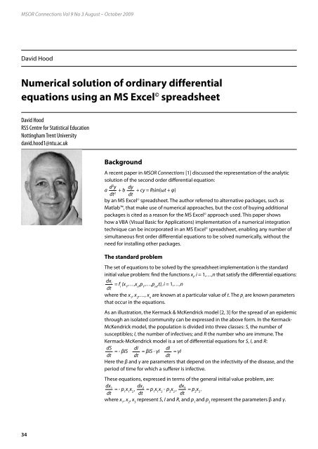 Numerical Solution Of Ordinary Differential Equations Using An Ms