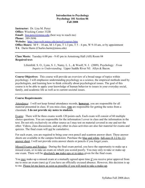 PSYC 101: Introduction to Psychology - MavDISK