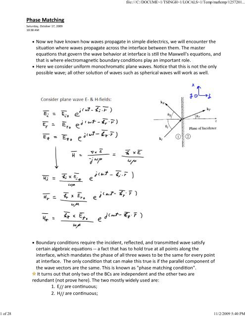 Reflection And Refraction At Dielectric Interface Physics