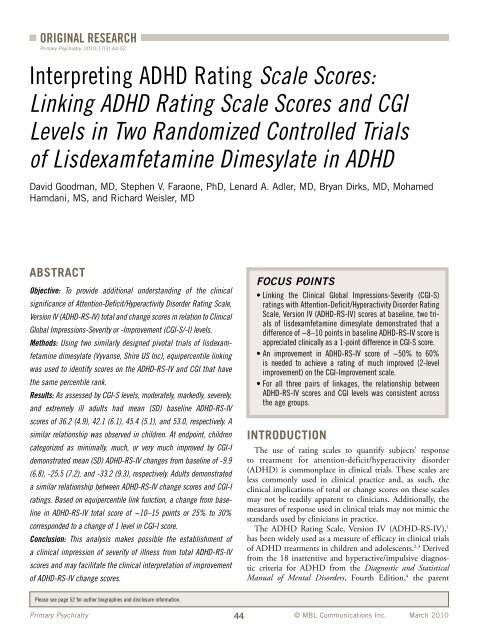 Adhd Severity Scale