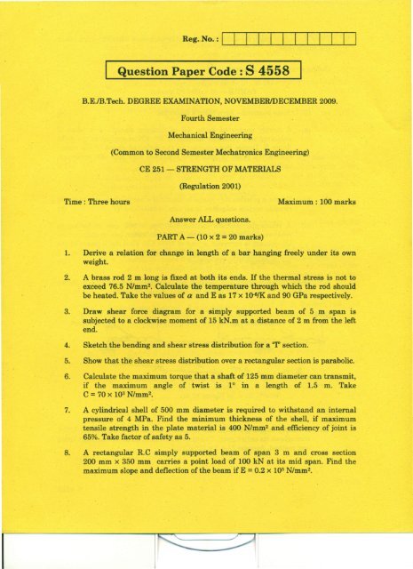 Question Paper Code: 8·4558