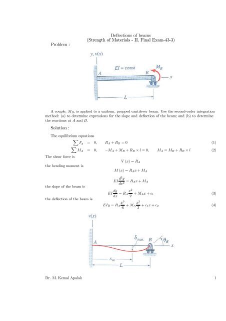 Deflection Formula Propped Cantilever Beam - The Best Picture Of Beam Deflection Formula Propped Cantilever Beam - The Best Picture Of Beam