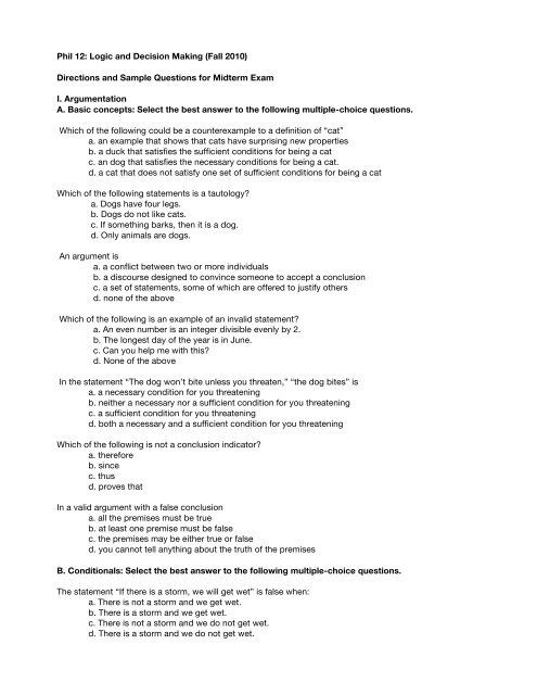 Sample Midterm ions Sample Midterm ions